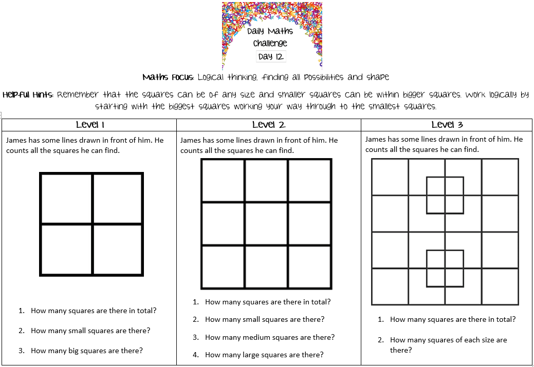 Daily Maths Challenge – St Mark's CofE Primary School