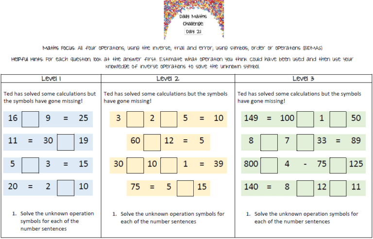 Daily Maths Challenge – St Mark's CofE Primary School
