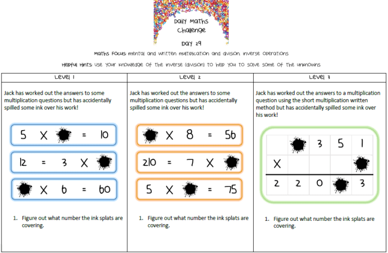 Daily Maths Challenge – St Mark's CofE Primary School