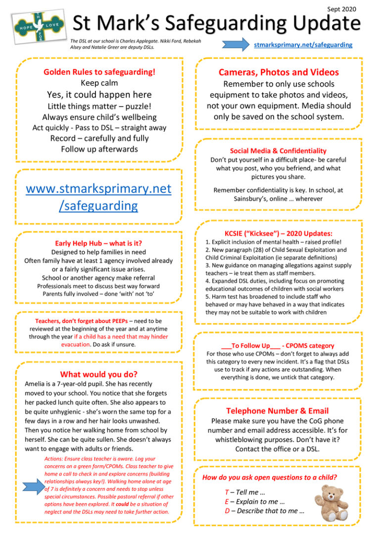 Safeguarding Hub Page – St Mark's CofE Primary School