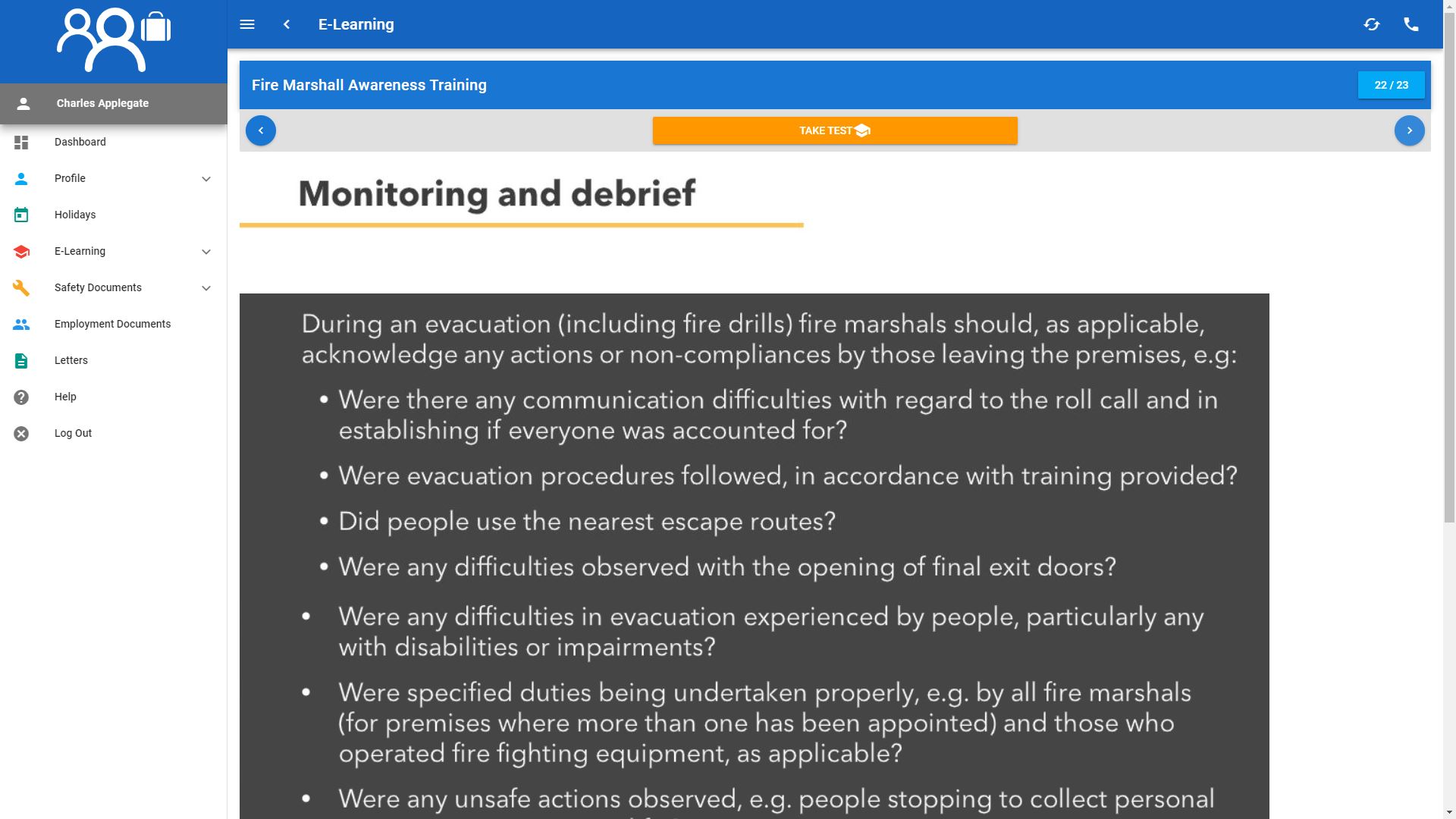 Fire Marshall Training Slides – St Mark's CofE Primary School